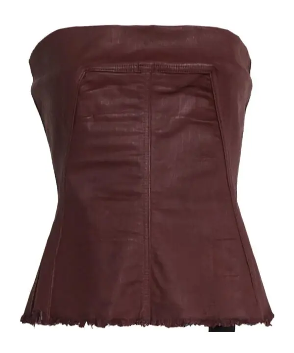 Rick Owens Denim Strapless Top - Red