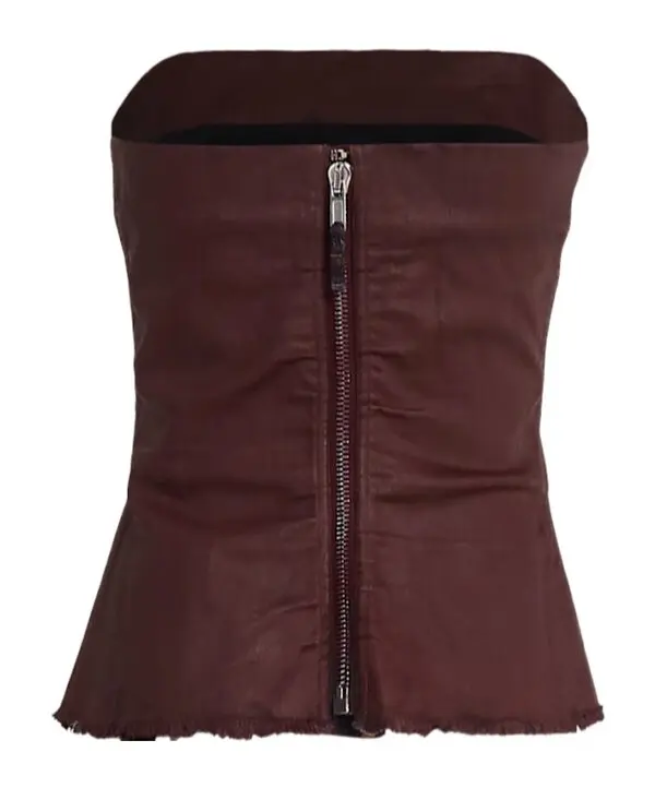 Rick Owens Denim Strapless Top - Red