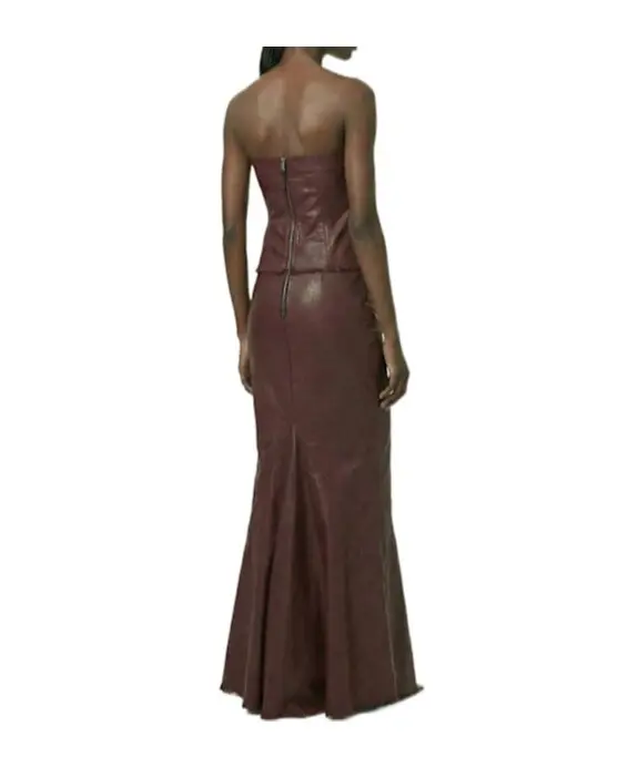 Rick Owens Denim Strapless Top - Red