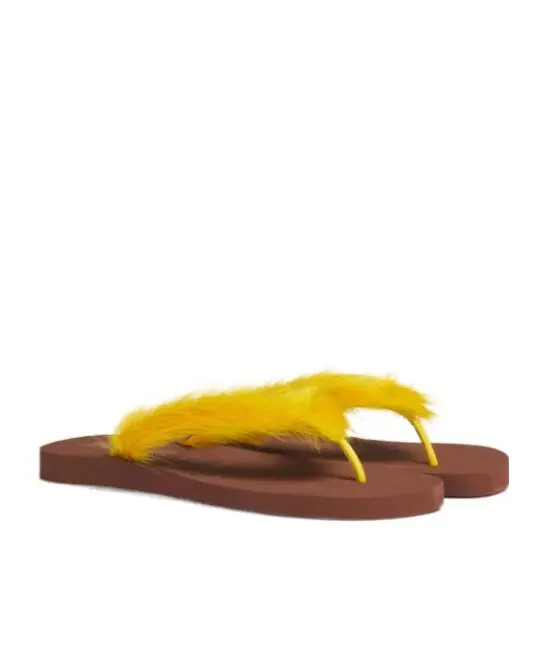 Marni Feather Embellished Flip Flop Sandals