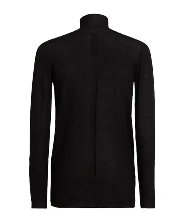 Rick Owens Level Turtleneck Wool Knit Top - Black
