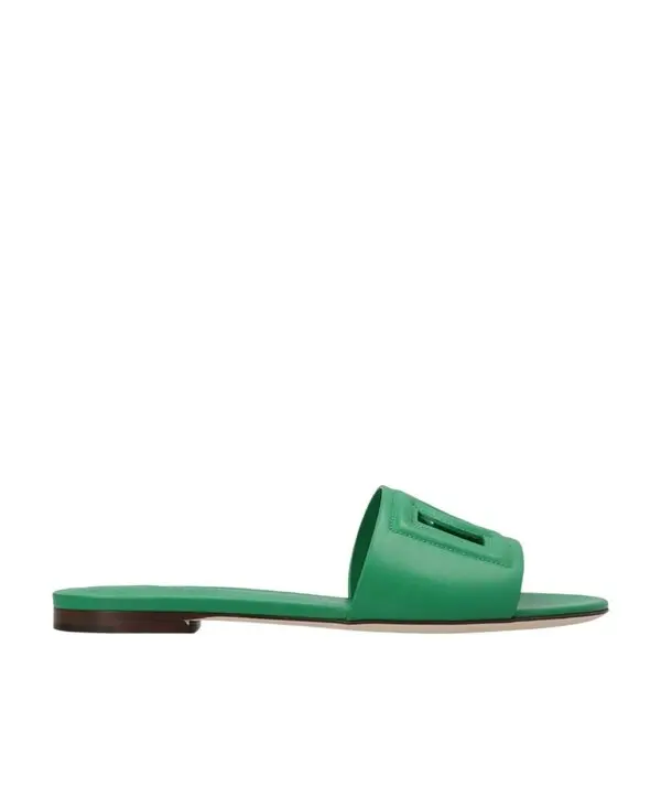 Dolce & Gabbana Dg Embossed Cut-out Slides - Green