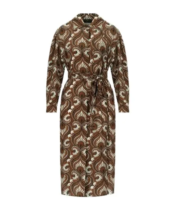 Max Mara Dolmen Patterned Midi Dress - Brown