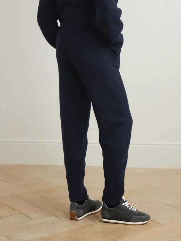 TOTEME Drawstring Rib Knit Sweatpants - Black