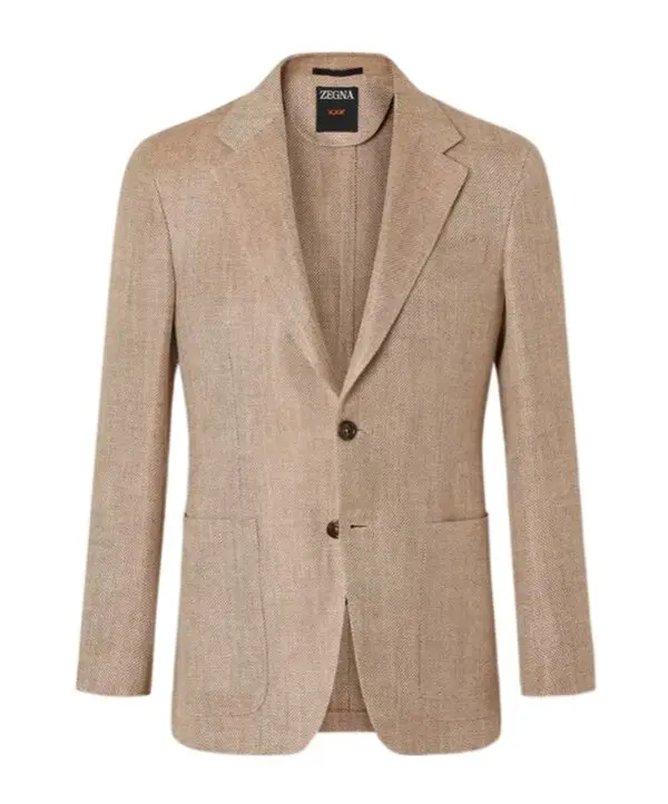 Zegna Silk And Linen Jacket - Beige
