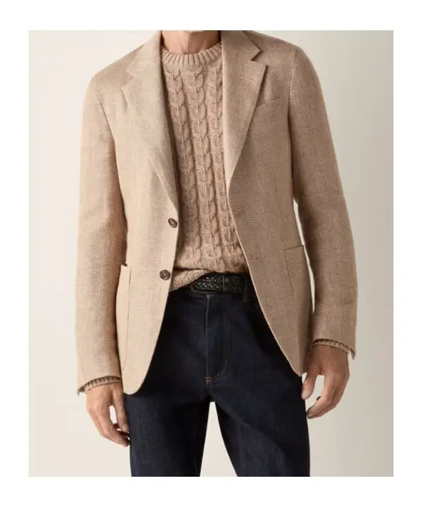 Zegna Silk And Linen Jacket - Beige