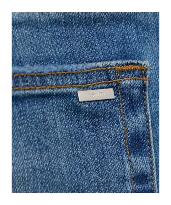 Amiri Stack Cotton Denim Jeans - Blue
