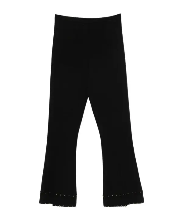 TWINSET Rhinestone-embellished Flared Trousers - Black
