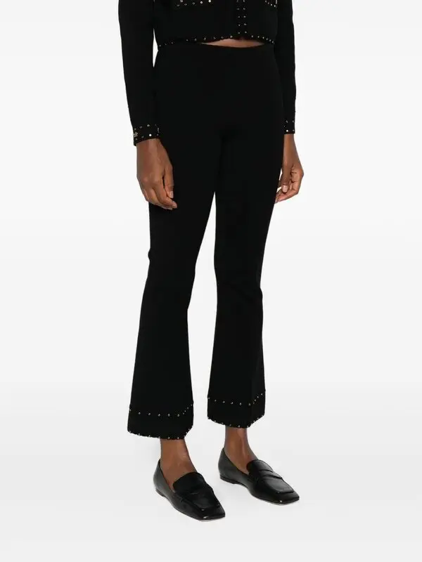 TWINSET Rhinestone-embellished Flared Trousers - Black