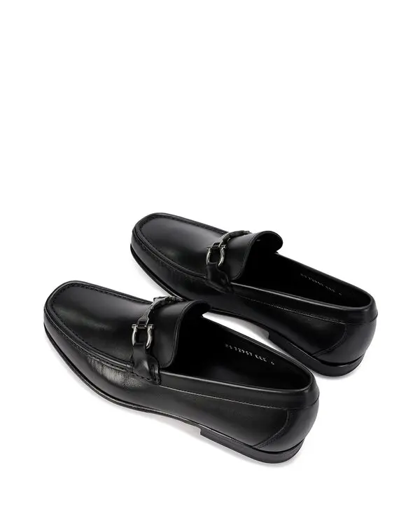 FERRAGAMO Logo Buckle Loafers - Black