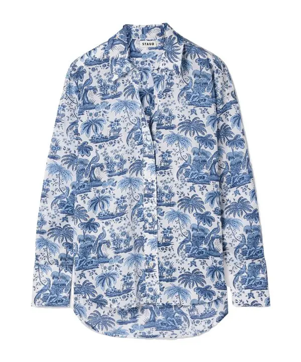 Staud Long-sleeved Printed Shirt - Blue