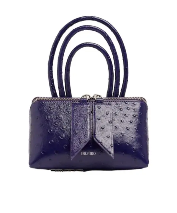 Attico Mini Friday Embossed Leather Bag - Black