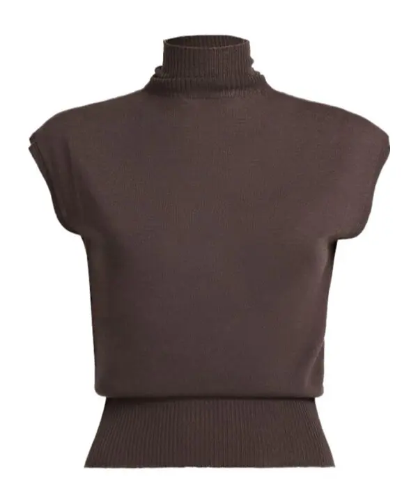 Rick Owens Knit Short Sleeve Turtleneck Top - Black