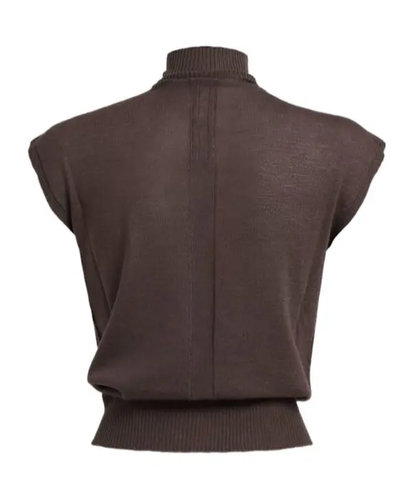 Rick Owens Knit Short Sleeve Turtleneck Top - Black