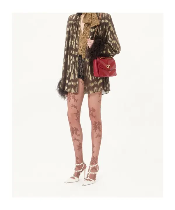 Valentino Garavani Djuna Medium Chain Bag In Suede And Nappa With Chevron Pattern