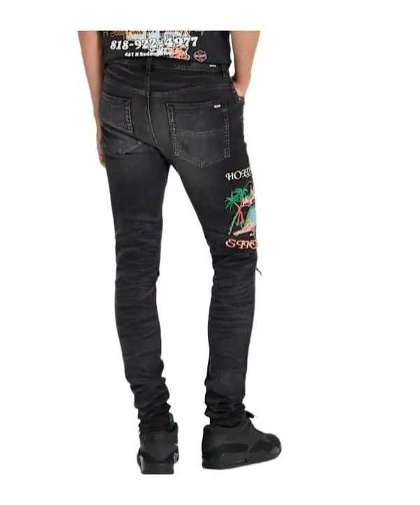 Amiri Skinny Jeans With Embroidery And Distressing