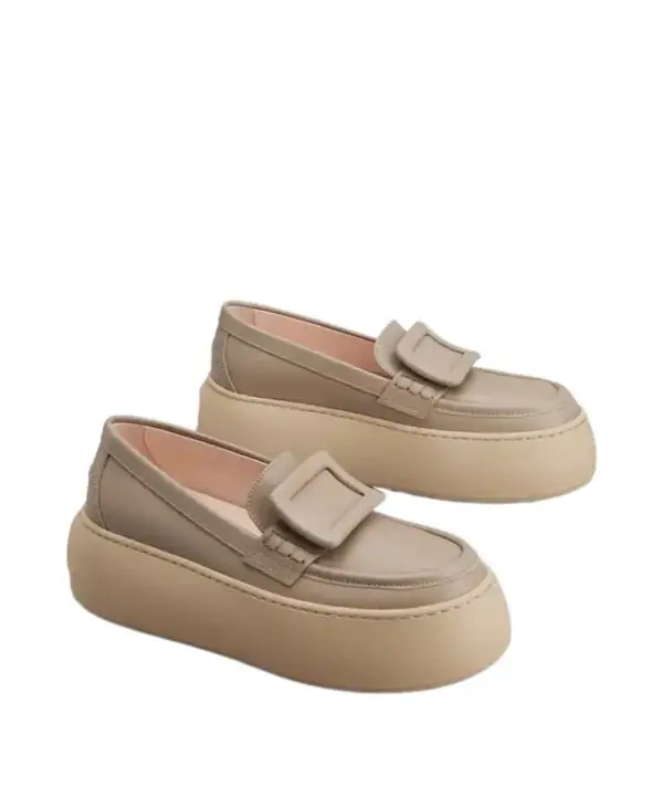 ROGER VIVIER Viv' Up Loafers In Leather - Grey