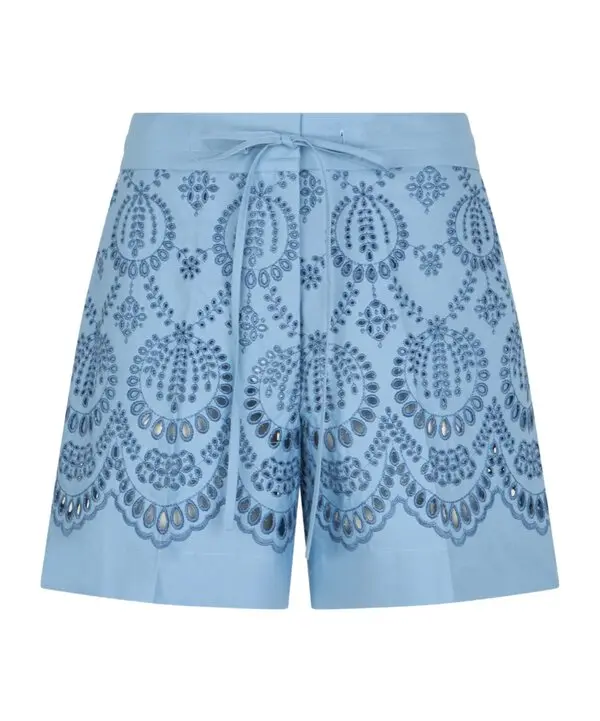 P.a.r.o.s.h Cannes Broderie-anglaise Shorts - Blue