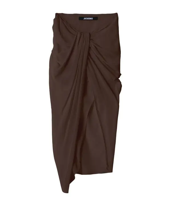 Jacquemus Draped Asymmetric Hem Skirt - Brown
