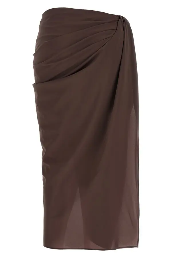 Jacquemus Draped Asymmetric Hem Skirt - Brown