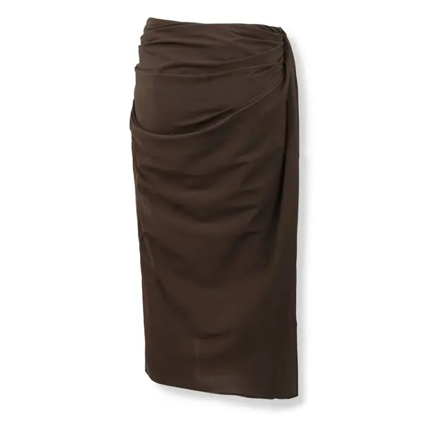 Jacquemus Draped Asymmetric Hem Skirt - Brown