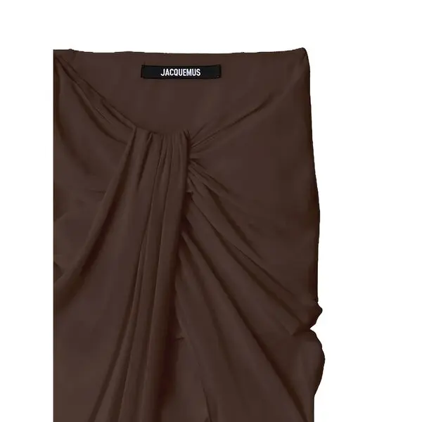 Jacquemus Draped Asymmetric Hem Skirt - Brown