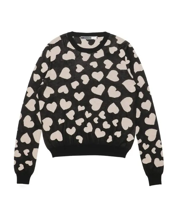 Sportmax Heart Pattern Pullover - Black