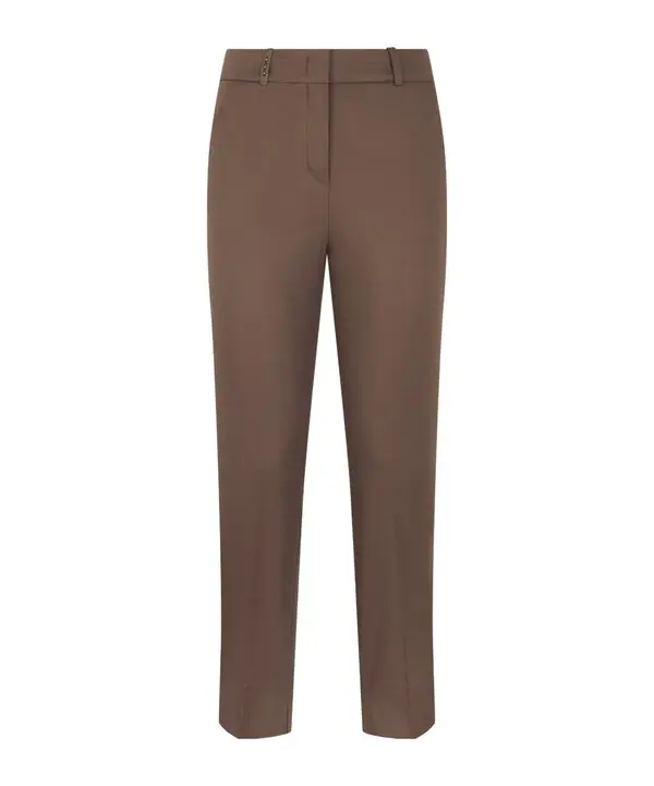 Peserico Straight Cotton Pants - Brown