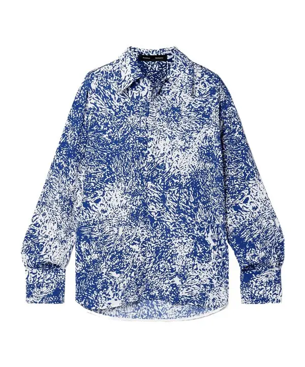 Proenza Schouler Norman Printed Crepe Shirt - Blue