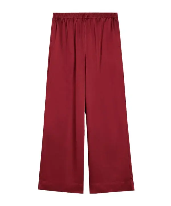 BY MALENE BIRGER Cabello Wide Leg Satin Trousers - Cabernet