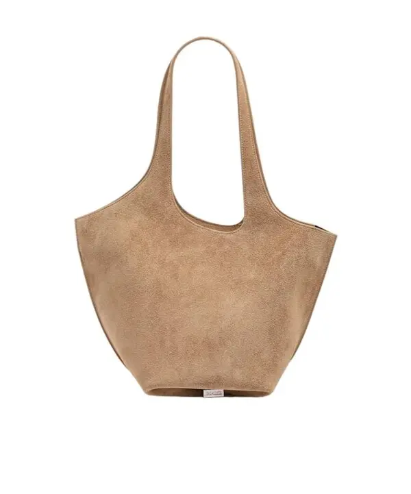 Attico Medium La Scoop Shoulder Bag - Nude