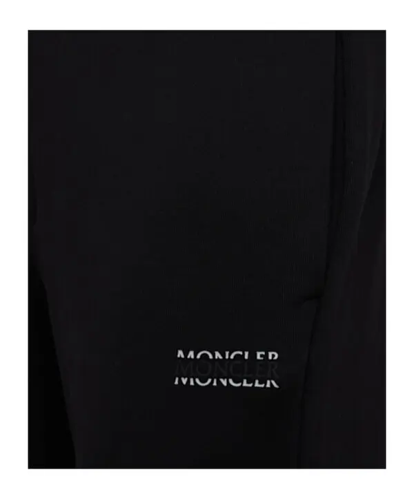 Moncler Logo Cotton Fleece Track Pants - Black