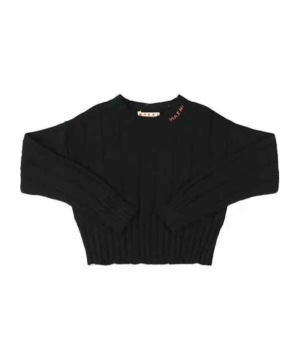 Marni Viscose Blend Knit Sweater With Embroidered Logo