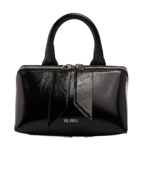 Attico Mini Friday Pleated Shoulder Bag - Black