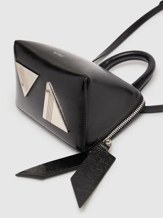 Attico Mini Friday Pleated Shoulder Bag - Black