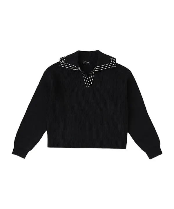 Monnalisa Embellished Poly Blend Knit Sweater