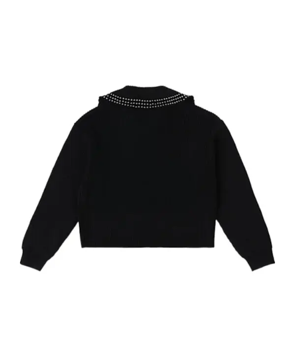 Monnalisa Embellished Poly Blend Knit Sweater