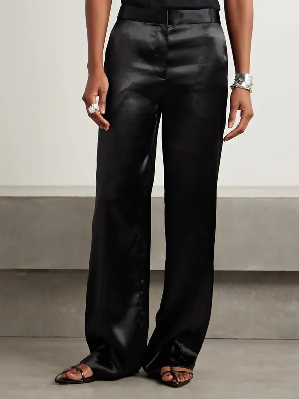 Ulla Johnson Ollie Satin Straight-leg Pants