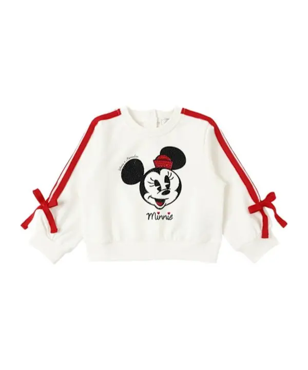 Monnalisa Minnie Print Cotton Blend Sweatshirt - White