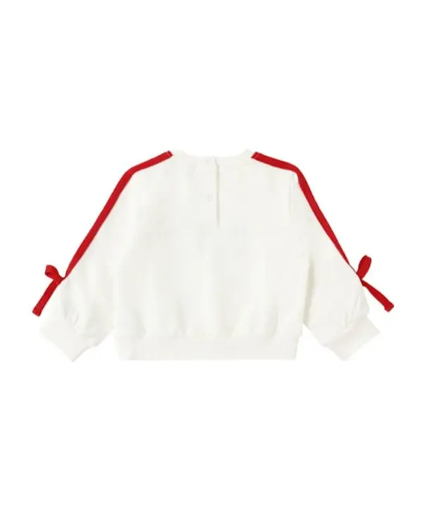 Monnalisa Minnie Print Cotton Blend Sweatshirt - White