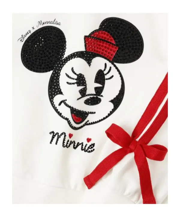 Monnalisa Minnie Print Cotton Blend Sweatshirt - White