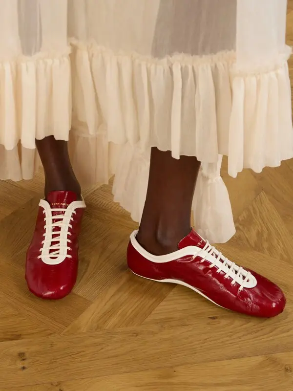 Dries Van Noten Ballerina Lace-up Sneakers - Red