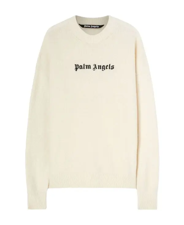 Palm Angels Classic Logo Crewneck Jumper - White