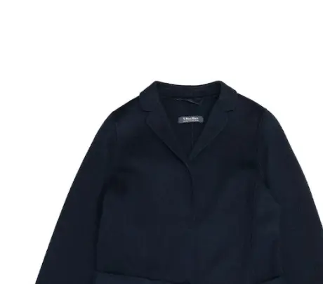 Max Mara Logo Wool Belted Coat - Blue