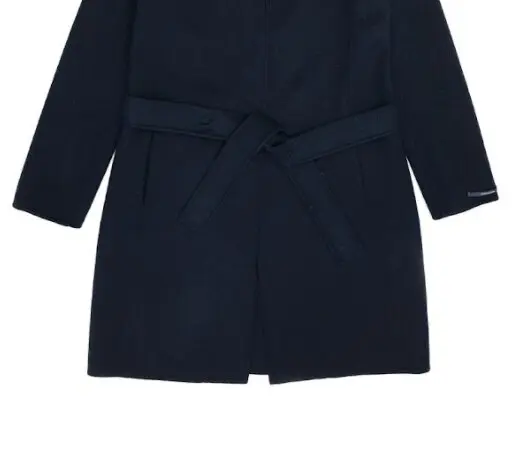 Max Mara Logo Wool Belted Coat - Blue