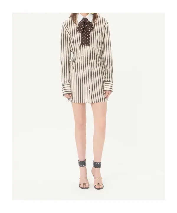 Valentino Garavani Striped Dress With Bow Detail - White