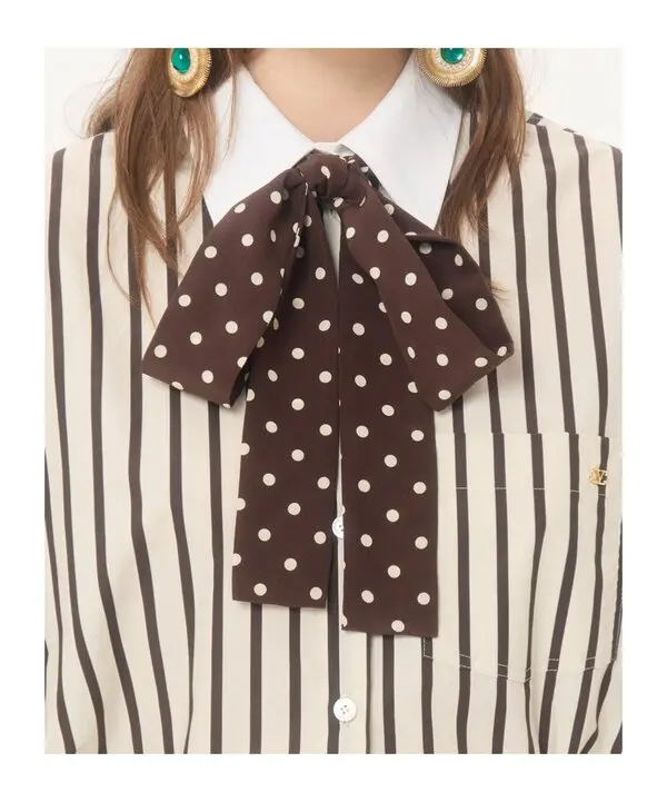 Valentino Garavani Striped Dress With Bow Detail - White