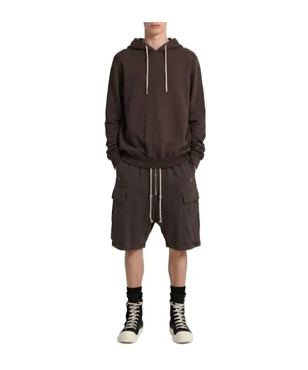 Rick Owens Oversized Hooded Cotton Sweatshirt