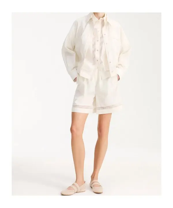 Marella Lace-adorned Cotton Poplin Shirt