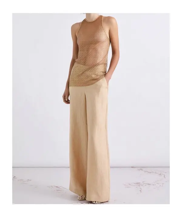 Marella Linen Wide-leg Trousers